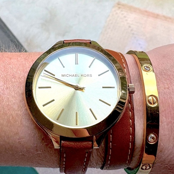 Michael Kors | Accessories | Nwt Michael Kors Mk2256 Runway Yellow Gold ...